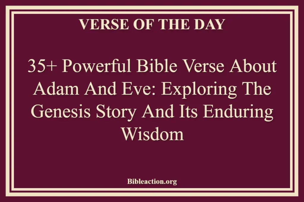 35+ Powerful Bible Verse About Adam And Eve: Exploring the Genesis ...