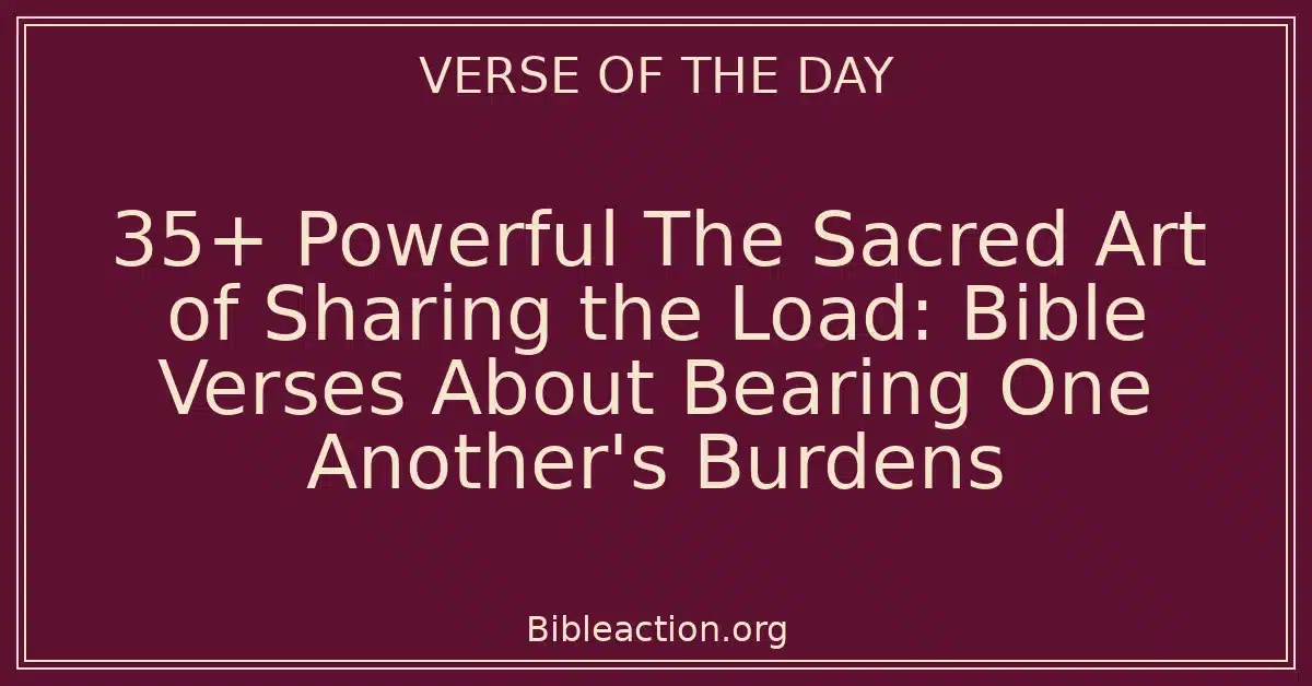 35+ Powerful The Sacred Art of Sharing the Load: Bible Verses About ...