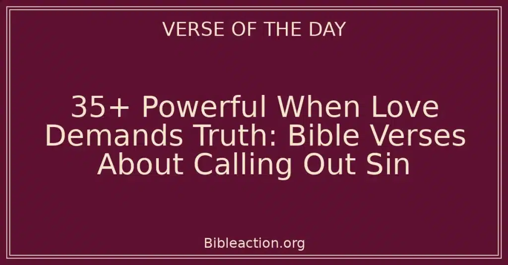 35+ Powerful When Love Demands Truth: Bible Verses About Calling Out ...