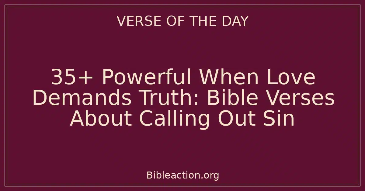 35+ Powerful When Love Demands Truth: Bible Verses About Calling Out ...